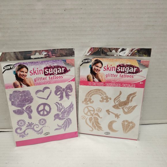 Savvi | Accessories | New Skin Sugar Glitter Tattoos Butterfly Ladybug ...